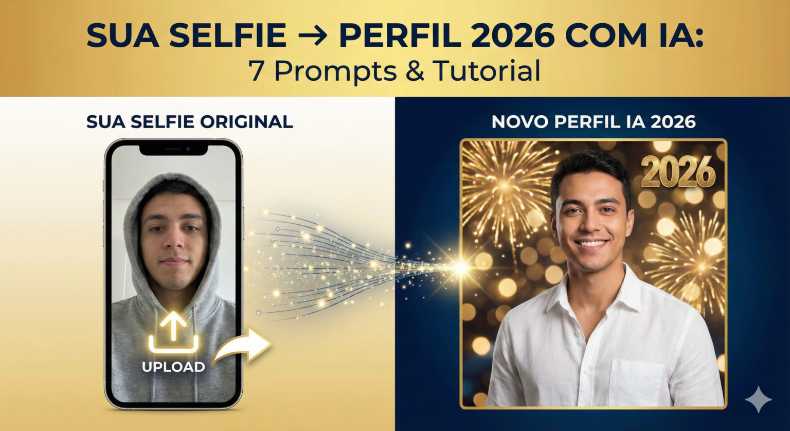 7 Prompts Gemini para Sua Foto de Perfil de Ano Novo 2026 - TECH GUIADO